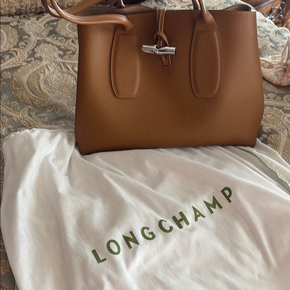 Longchamp | Bags | Longchamp Brown Leather Tote Bag | Poshmark